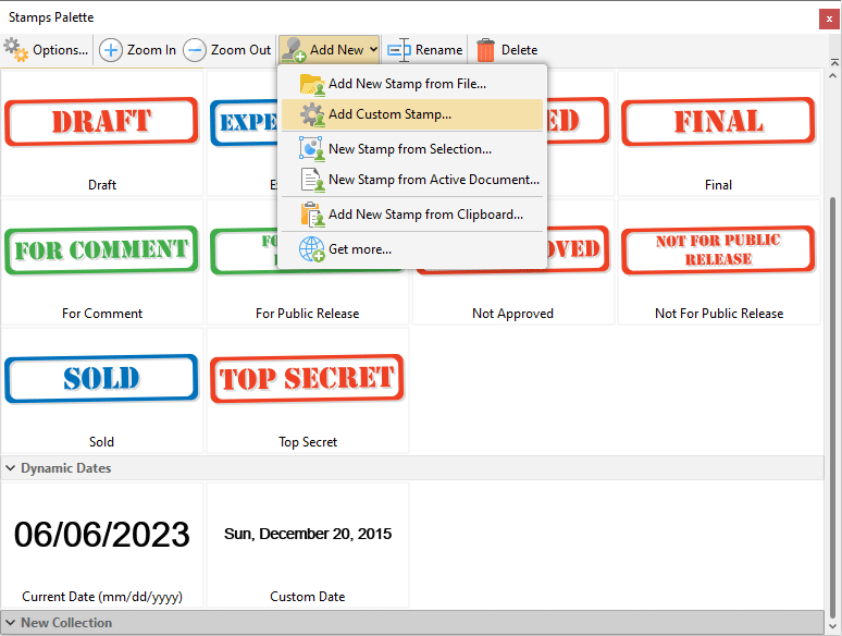 PDF-XChange Co Ltd :: Knowledge Base :: How do I use the Stamps Palette ...