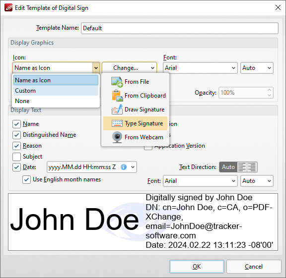 PDF-XChange Co Ltd :: Knowledge Base :: How do I Add Typed Signatures ...