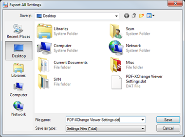PDF-XChange Co Ltd :: Knowledge Base :: How do I export settings from ...