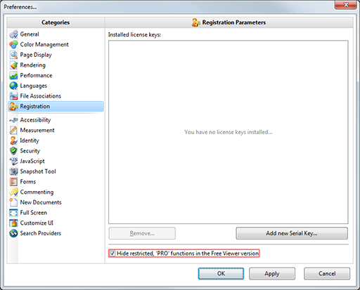 PDF-XChange Co Ltd :: Knowledge Base :: How do I hide the 'PRO ...