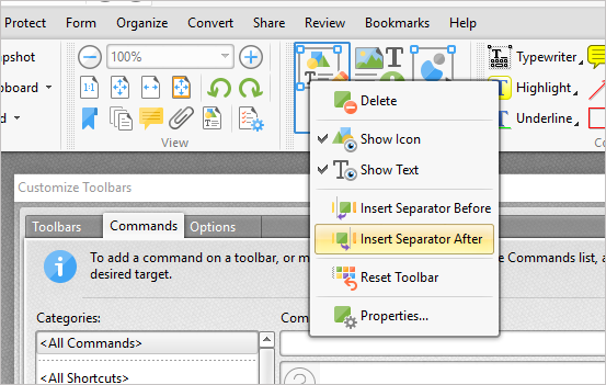 PDF-XChange Co Ltd :: Knowledge Base :: How Do I Customize toolbars in ...