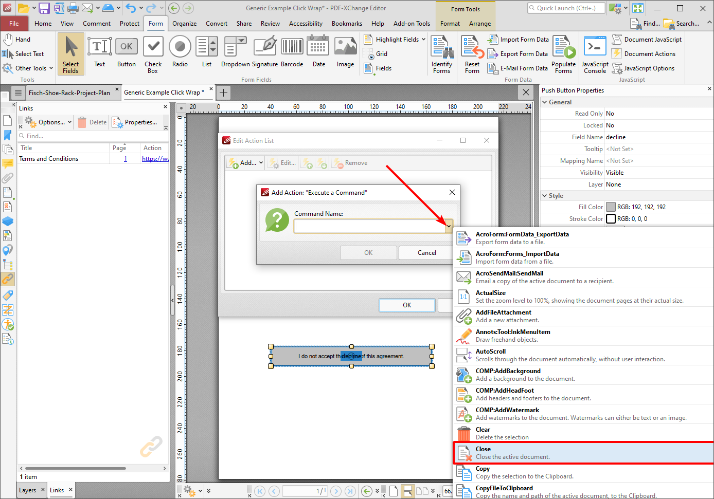 PDF-XChange Co Ltd :: Knowledge Base :: How do I Create a Click Wrap?