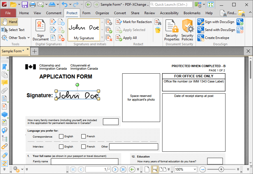 PDF-XChange Co Ltd :: Knowledge Base :: How do I Add Typed Signatures ...